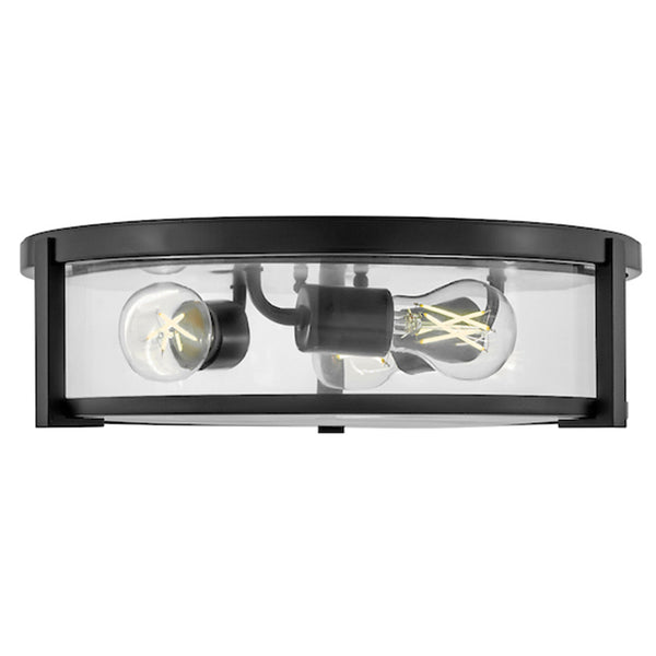 Lowell 3L medium flush mount - 3243BK-CL - Northern Lights Importing, Ltd.