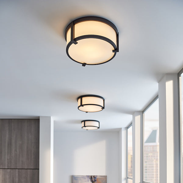 Lowell 3L medium flush mount - 3243BK - AL AU