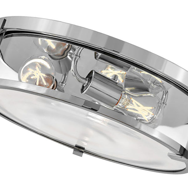 Lowell 3L medium flush mount - 3243CM-CL - Northern Lights Importing, Ltd.