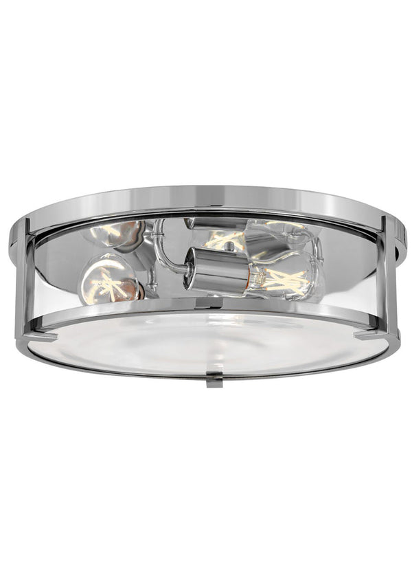 Lowell 3L medium flush mount - 3243CM-CL - Northern Lights Importing, Ltd.